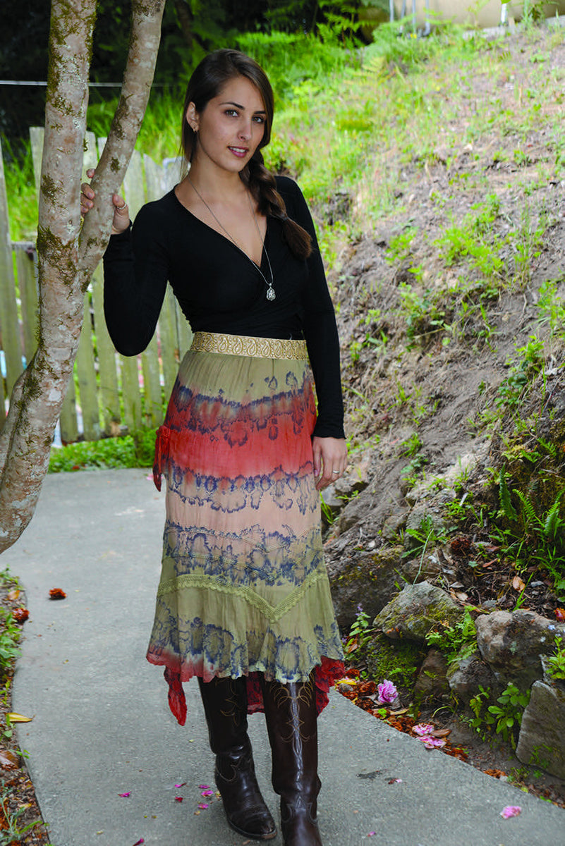 Batik Below Knee Skirt with Angle Cut Hem – Rockn Willys Boutique